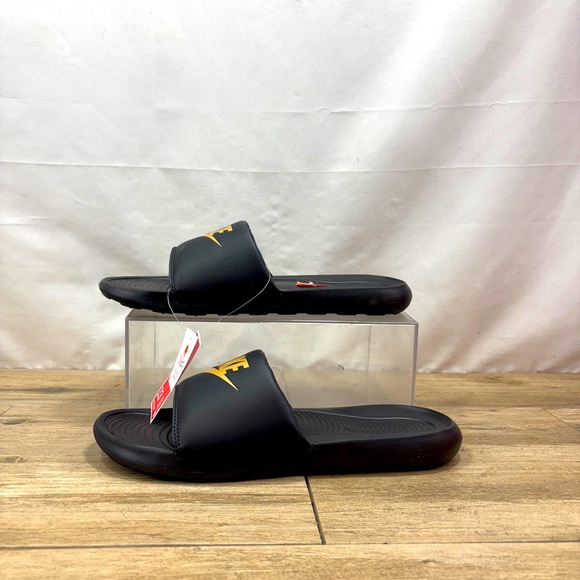 Nike | Shoes | Nike Victori One Slide Black And Gold Logo Multi Mens 3 ...